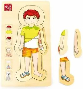 Small Foot Dřevěné hračky puzzle anatomie Tim / od 3 let