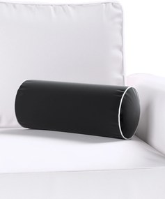 Jednoduchý válečkový polštář s ozdobným lemováním barva černá látka lesklé, sametová