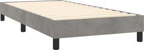 Box spring postel s matrací světle šedá 90x190 cm samet 3141515