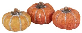 Set 3 malé oranžové keramické dekorační dýně – 5x4 cm