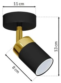 Bodové svítidlo JOKER 1xGU10/25W/230V černá/zlatá
