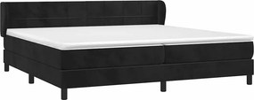 Box spring postel s matrací černá 200x200 cm samet 3127513