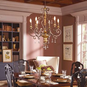 Elstead MARQUETTE A rustikální lustr 71 cm 6xE14 starý bronz