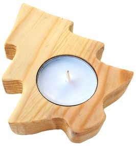 Svícen na 1 čajovou svíčku Dřevo: Borovice, Tvar: Stromek