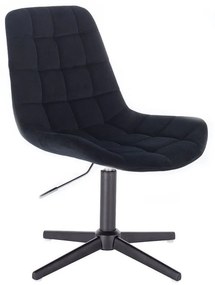 LuxuryForm DESIGN Otočná židle PARIS VELUR na černém kříži - černá