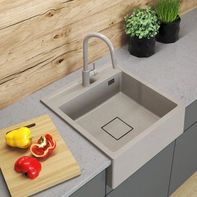 Gamma Farmerski, 1-komorový granitový dřez 600x630x210 mm, béžová, GMA-ZLE000207