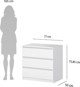Bílá komoda 77x76x50 cm Naia – Tvilum