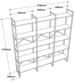 Regál Vento Triple Marble and Gold, L