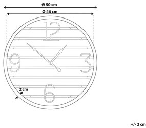 Nástěnné hodiny ø 50 cm tmavé dřevo ARRIAGA Beliani