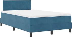 Postel s boxspringem s čelo Tmavě modrá 120 x 190 cm samet 3339228