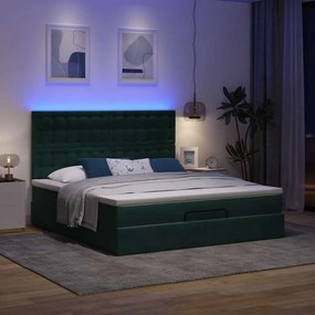 Osmanský rám postele s matracíes tmavě šedá 160x200cm samet 3314477