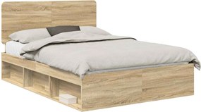 Rám postele s čelo Sonoma dub 150 x 200 cm Masivní borové dřevo 3412472