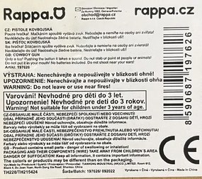 RAPPA Kovbojská puška zlatá / 50 cm / bez baterií