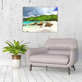 Skleněný obraz - Takamaka, Seychely (70x50 cm)