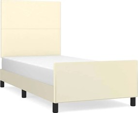 Rám postele s čelem krémový 80 x 200 cm umělá kůže 3125417