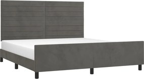 Rám postele s čelem tmavě šedý 180x200 cm samet 3125831