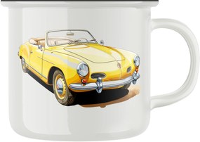 Keramický retro hrnek "Žluté auto", Keramický retro 400 ml