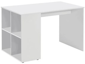 FMD Psací stůl s bočními policemi 117 x 72,9 x 73,5 cm bílý