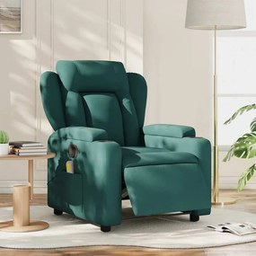 Elektrické masážní polohovací křeslo tmavě zelené textil 3204476