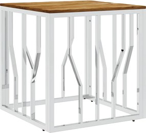 vidaXL Konferenční stolek nerezová ocel a recyklované dřevo [350047] Barva: stříbrná a hnědá