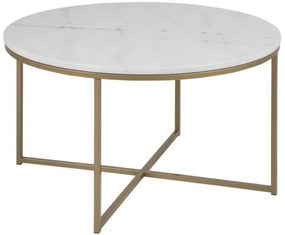 Scandi Bílý mramorový konferenční stolek Venice 80 cm