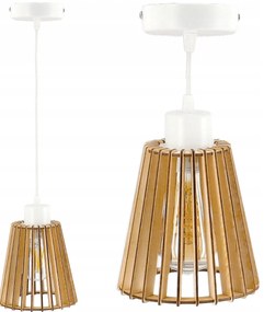 BERGE Dřevěná závěsná stropní lampa - bílá