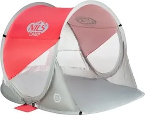 NILS Camp NC3142 červený / Samorozkládací plážový stan / 120 x 150 x 9