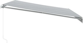 Ručně zatahovací markýza antracitová a bílá 450 x 350 cm 3215796