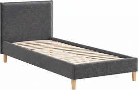 Tmavě šedá čalouněná jednolůžková postel s roštem 90x200 cm Tina – Ropez