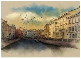 Skleněný obraz - Řeka Moyka, Petrohrad, Rusko (70x50 cm)