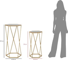 Sada odkládacích stolků Habeeba 50 cm zlatá