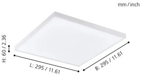 Eglo 98562 - LED RGB Stmívatelné stropní svítidlo TURCONA-C LED/15W/230V + DO