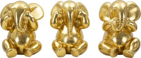 Sada 3 ks dekorativních figurek Elephant zlatá