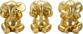 Sada 3 ks dekorativních figurek Elephant zlatá