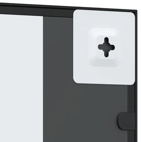 Nástěnné zrcadlo černé 30 x 60 cm obdélník železo - Default Title