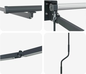 vidaXL Elektrický skládací rám markýzy Antracit 5 x 3 m Hliník [42024208]
