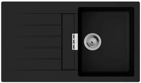 Hansgrohe - Dřez S520-F345, 86x50 cm, grafitová černá 43356170