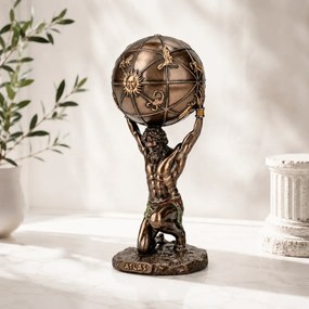 Atlas nesoucí nebeskou sféru – bronzovaná figurka z řecké mytologie Veronese WU78109A4