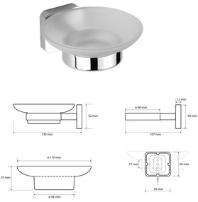 Sapho Sapho, INSIA mýdlenka, mléčné sklo, chrom