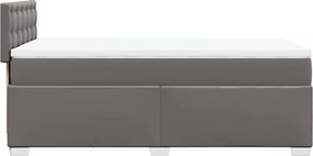 Box spring postel s matrací šedá 80 x 200 cm umělá kůže 3286098