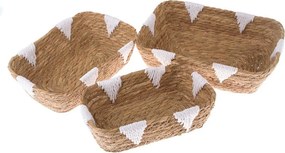 Košíky v sadě 3 ks z proutí ø 34x10 cm – Dakls