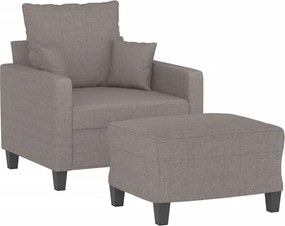 Křeslo s podnožkou taupe 60 cm textil 3201088