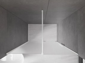 Mexen Velar, posuvné sprchové dveře do otvoru 160 cm, 8mm sklo námraza, bílá matná, 871-160-000-31-20
