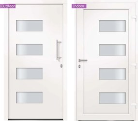 Vchodové dveře hliník a PVC bílé 110 x 210 cm 3056820