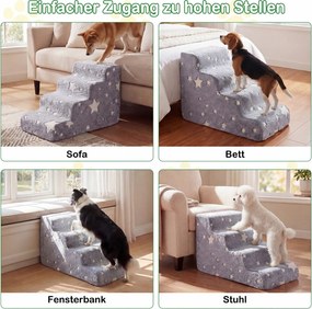 Costway 4-Step Luminous Foam Schody s omyvatelným flanelovým potahem Schodiště