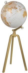 Glóbus na kovové zlaté trojnožce Marble - ∅40*103cm