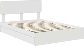 Postel s úložným prostorem Bílá 140 x 190 cm Kompozitní dřevo 3412276