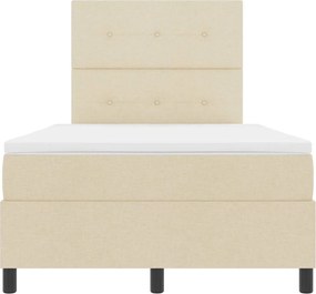 Postel s boxspringem s čelo Krémová 120 x 190 cm textil 3339376
