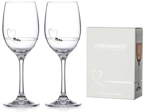 Dekorant Svatební sklenice na bílé víno Petit Heart s krystaly Swarovski 240 ml 2KS