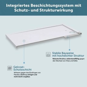 Sprchová vanička z litého mramoru DOPORRO BLICK 100-160cm WHITE Velikost: 140x90x3